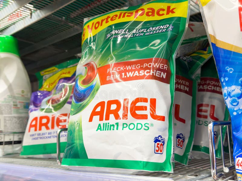 Ariel All-in-1 Pods Detergent Pack on Store Shelf Editorial Photography ...