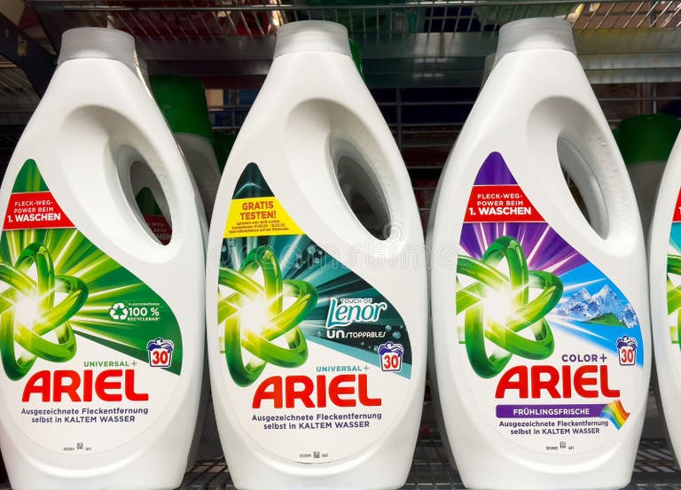 Ariel Laundry Detergent Bottles Display in a Store Editorial Stock ...