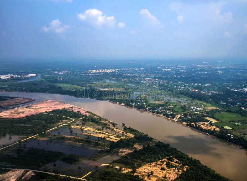 Ariel View of Cityscape Ubon Ratchathani Province in Thailand Stock ...
