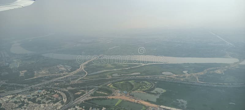 Ariel View of Delhi City from Airplane Stock Photo - Image of ariel ...