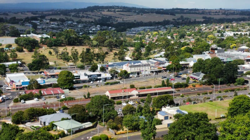 Ariel View Looking Over Drouin Main Street Stock Image - Image of ariel ...