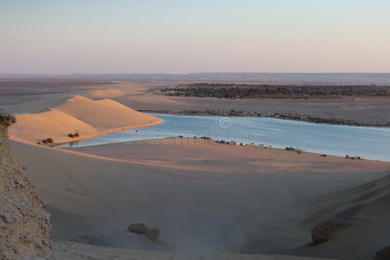 Ariel View of the Magic Lake in Fayoum in Egypt Stock Photo - Image of ...