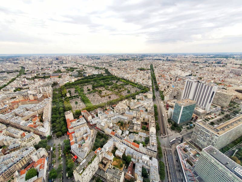 Ariel View of Paris and the Eiffel Tower, Paris, France Stock Image ...