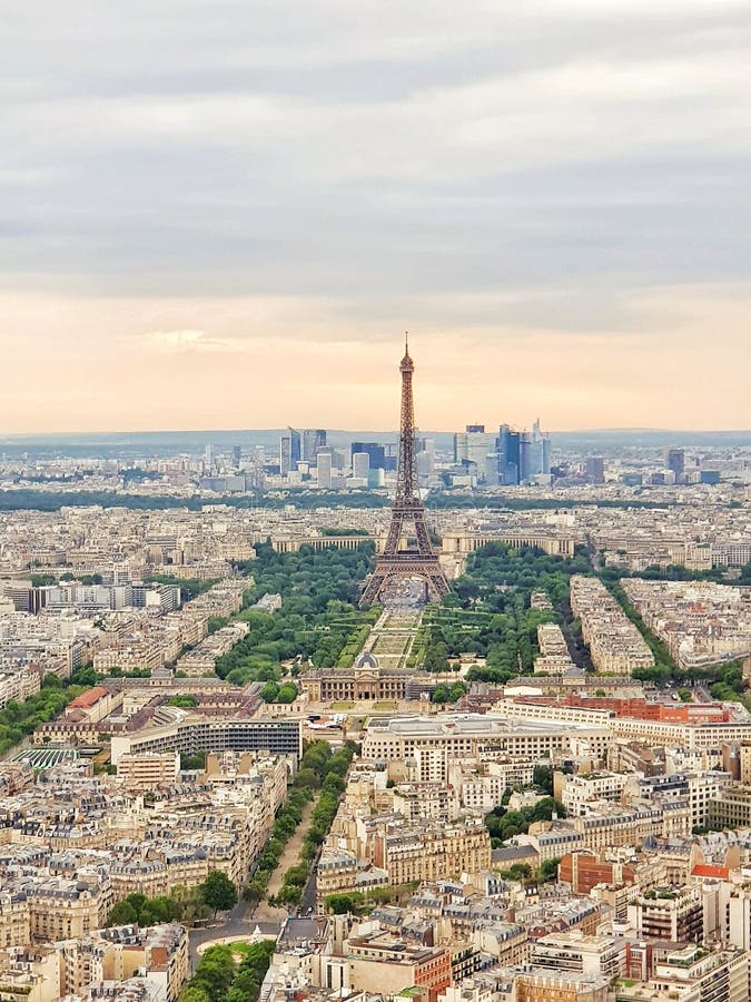 Ariel View of Paris and the Eiffel Tower, Paris, France Editorial Stock ...