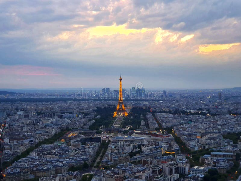 Ariel View of Paris and the Eiffel Tower, Paris, France Editorial ...