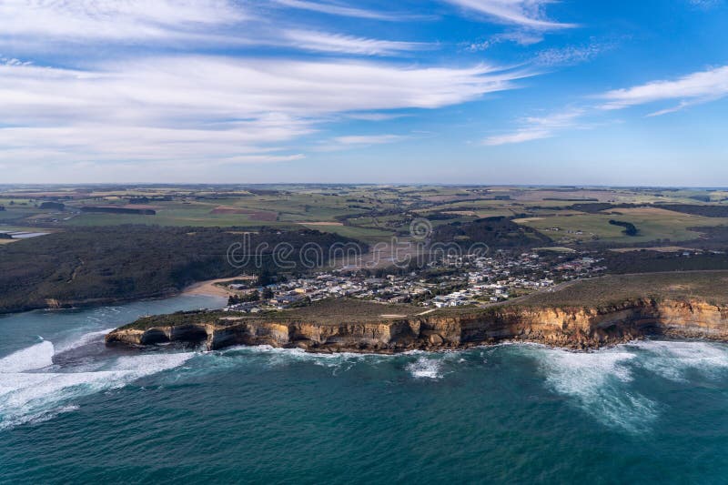 Ariel View of Port Campbell Australia Stock Image - Image of coast ...