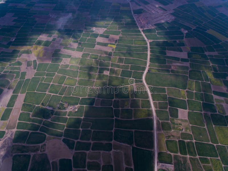 Ariel View of Road Passing through the Fields Stock Image - Image of ...