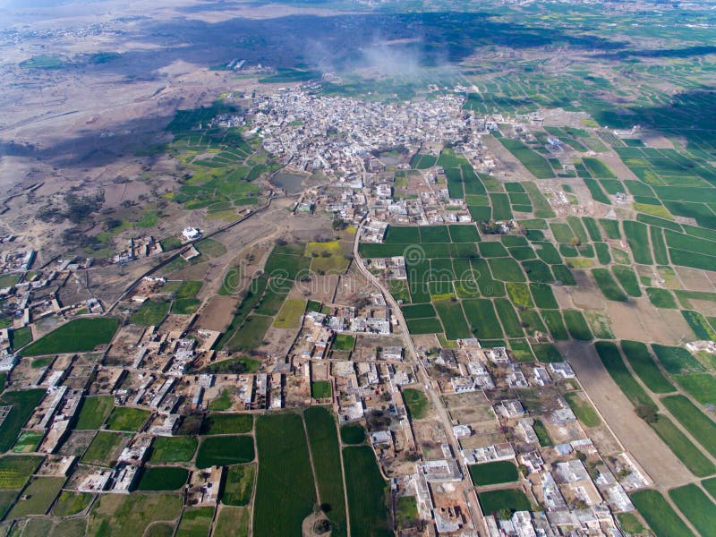 Ariel View of Rural Area with Fields Stock Photo - Image of plain ...