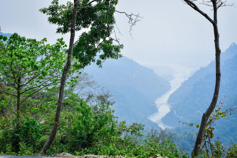 Ariel View of Valleys, River Tista, Two Brides Stock Image - Image of ...