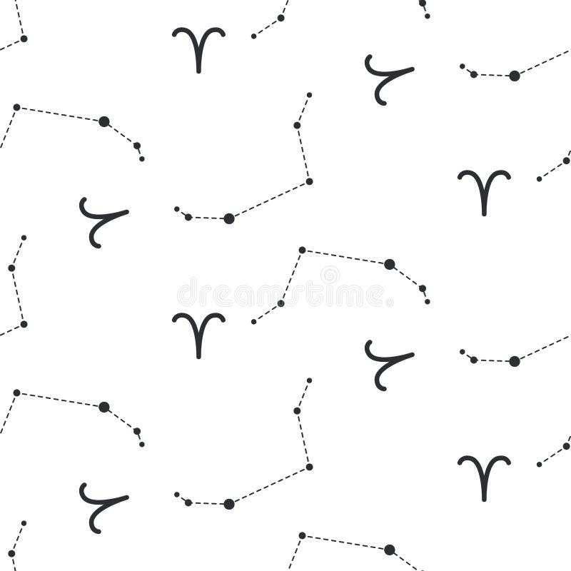 Aries Constellation Seamless Vector Pattern. Stock Vector ...