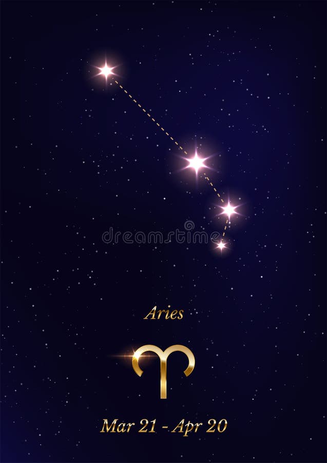 Aries Constellation Vector Poster Template Stock Vector - Illustration ...