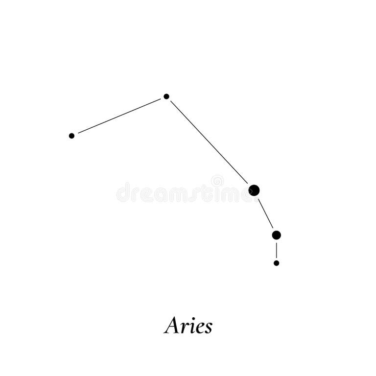 Aries Constellation of Zodiac. Stars Map of Zodiac Constellation ...