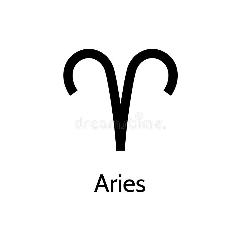 Aries Icon. Simple Ram Zodiac Logo Stock Vector - Illustration of earth ...