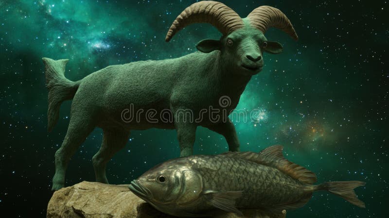 Aries and Pisces Cosmic Confluence Stock Illustration - Illustration of ...