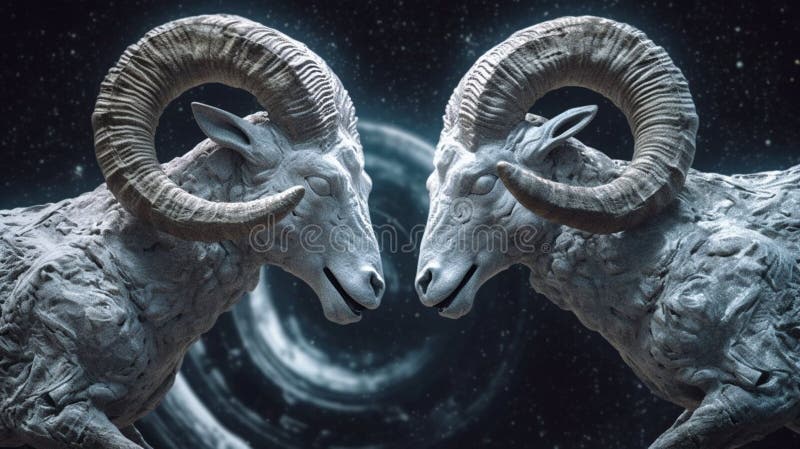 Aries Ram Digital Art Background Wallpaper Ai Generated Stock ...