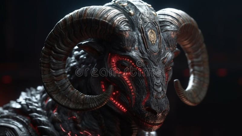 Aries Ram Digital Art Background Wallpaper Ai Generated Stock ...