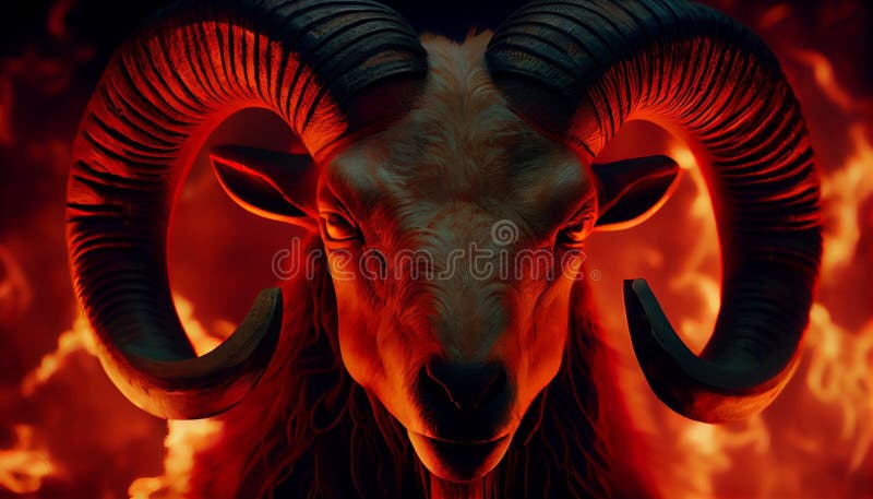 Aries Ram Fiery Wallpaper Background Ai Generated Stock Illustration Illustration Of Fire