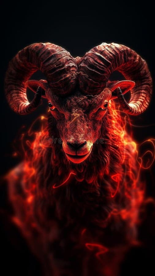 Aries Ram Smartphone Wallpaper Background Ai Generated Stock Photo ...