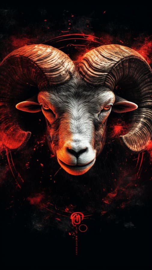 Aries Ram Smartphone Wallpaper Background Ai Generated Stock Photo ...