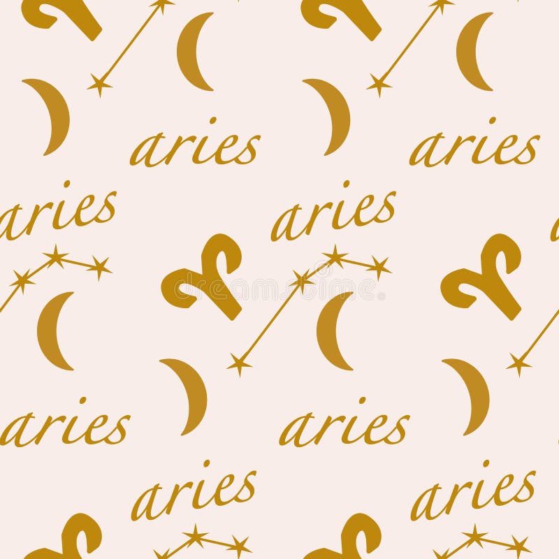 Aries seamless pattern stock vector. Illustration of horoscope - 62994462