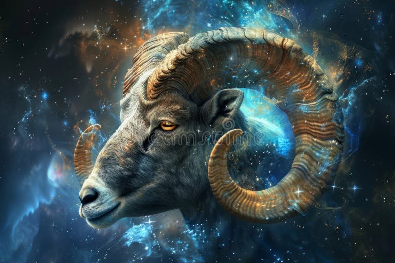 Aries Sheep Zodiac Sign Horoscope Stock Image - Image of star, future ...