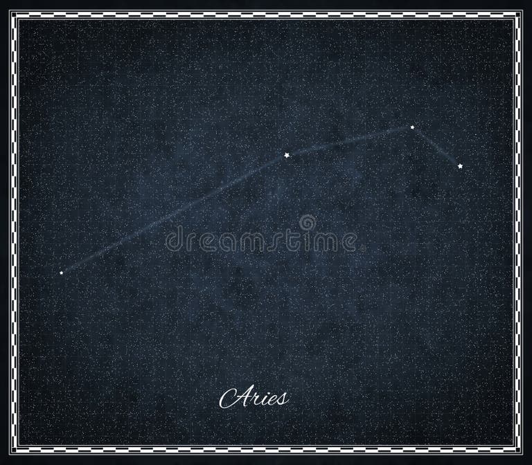 Aries Star Constellation, Night Sky, Cluster of Stars, Deep Space Stock ...