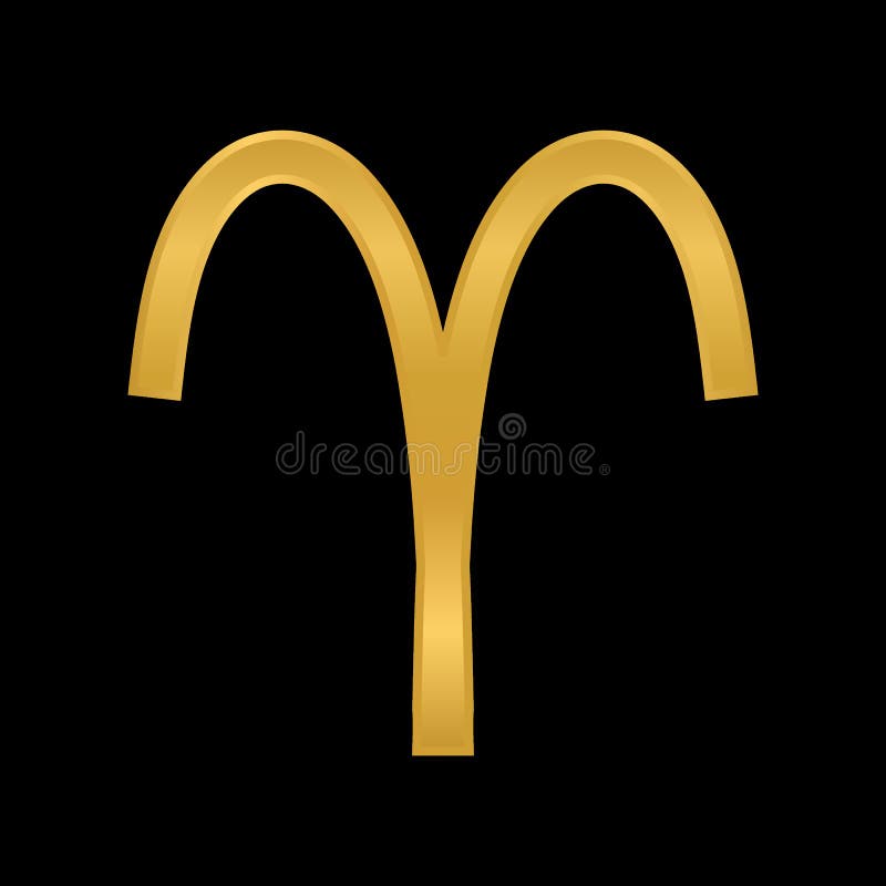 Aries Symbol. Hand Drawn Zodiac Vector Illustration. Starry Background ...