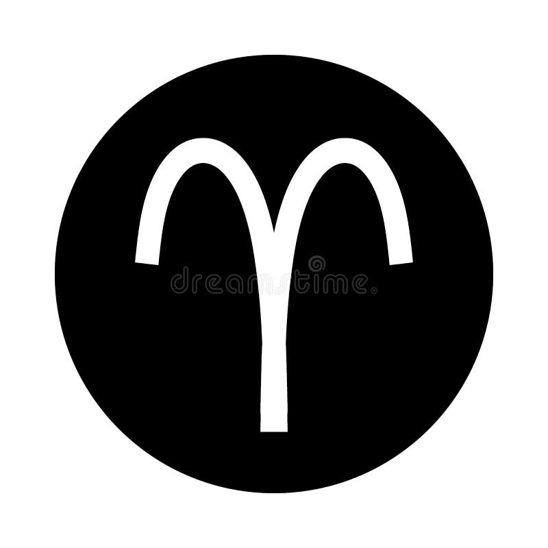 Aries symbol on white stock illustration. Illustration of star - 202284364