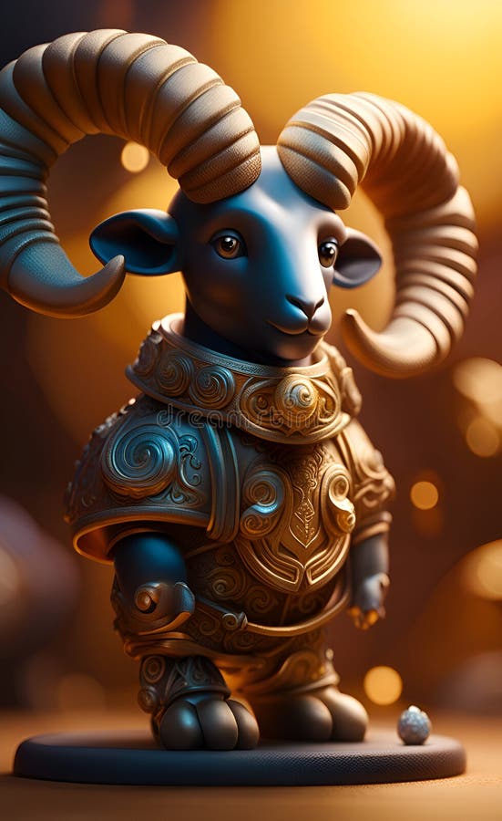 Aries Zodiac Sign Fire Elemental Astrology Art Stock Illustration ...