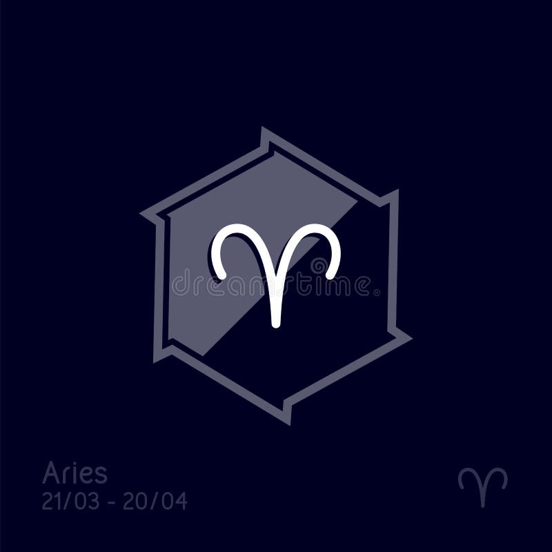 Abstract Illustration Of The Zodiac Sign Aries. Zodiac Icon Stock ...