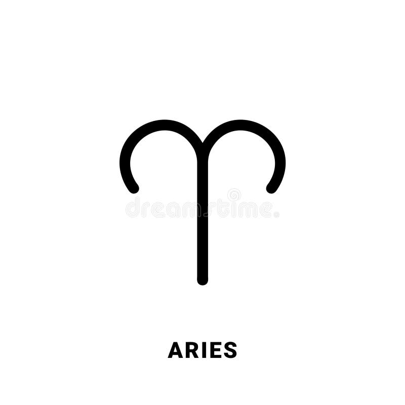 Aries Zodiac Sign, Black Symbol, Single Vector Design Element Stock ...