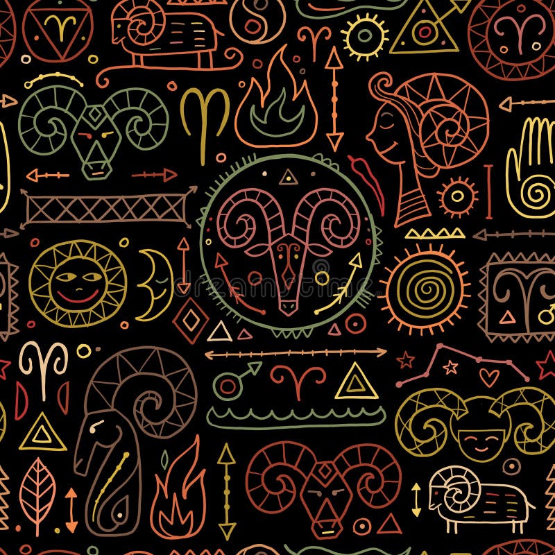 Aries seamless texture stock vector. Illustration of cover - 46167962