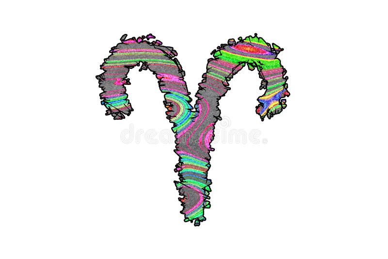 Aries Zodiac Sign Ram Horoscope Symbol Stock Illustration ...