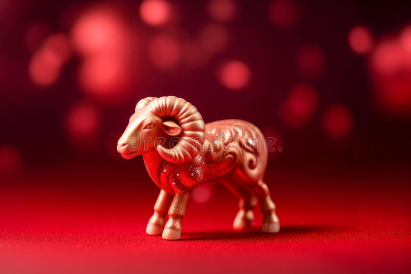Aries Zodiac Sign Sculpture on Solid Color Background - Astrological ...