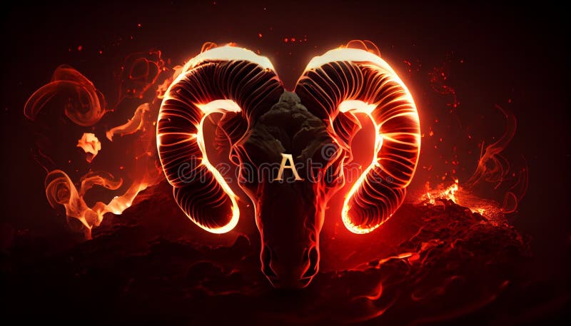 Aries Zodiac Sign Symbol Ai Generated Stock Illustration - Illustration ...