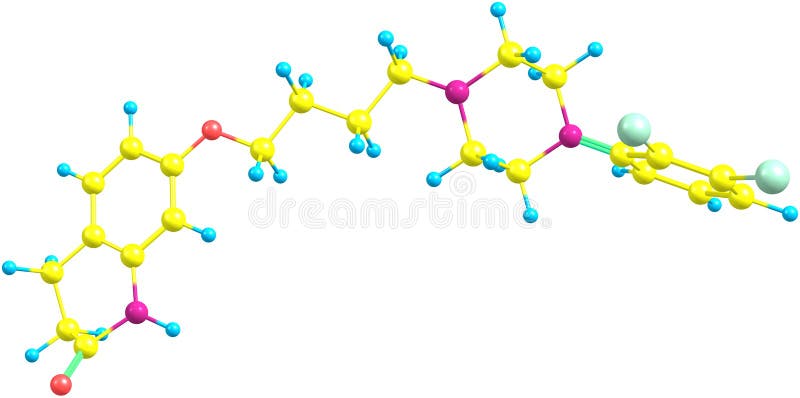 Aripiprazole Molecule Isolated on White Stock Illustration ...