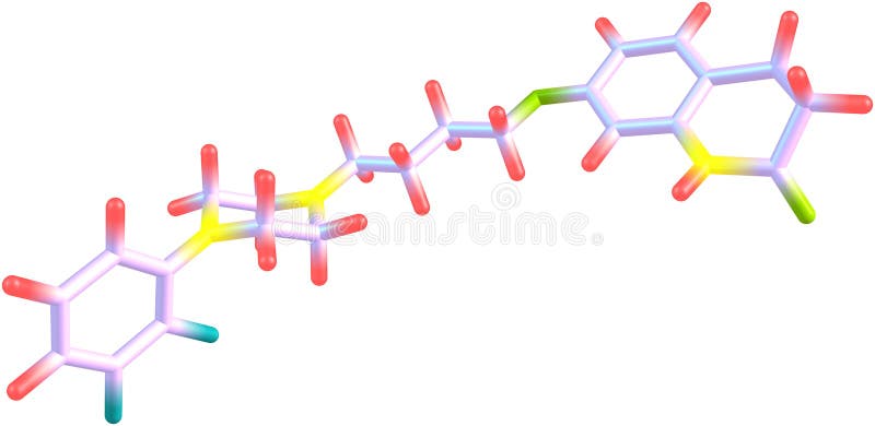 Aripiprazole Molecule Isolated on White Stock Illustration ...