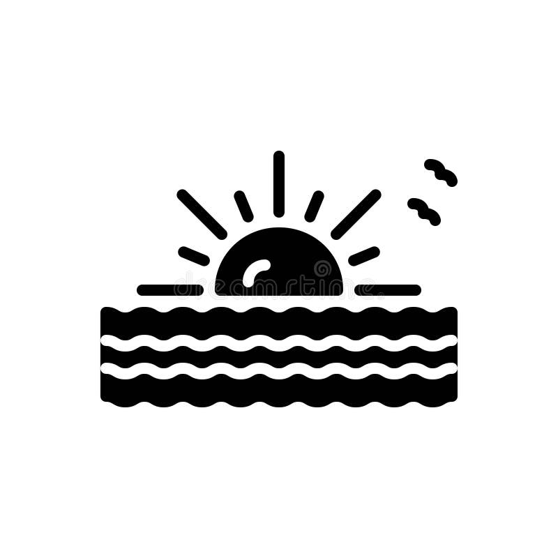 Black Solid Icon for Arise, Appear and Begin Stock Vector ...