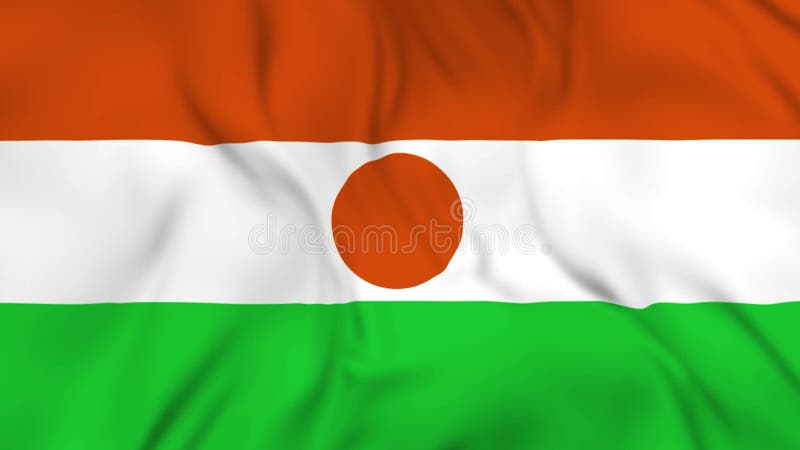 Arising Map of Niger and Waving Flag of Niger in Background. Stock ...