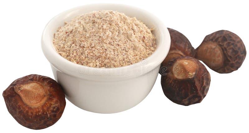 Aritha or Sapindus Mukorossi with Powder Stock Photo - Image of brown ...