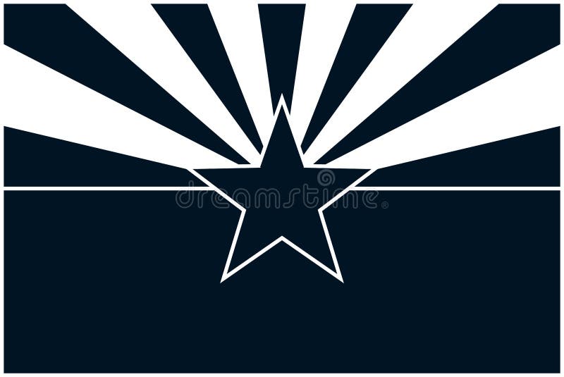 State Flag of Arizona in Black and White Colors. Stock Vector ...
