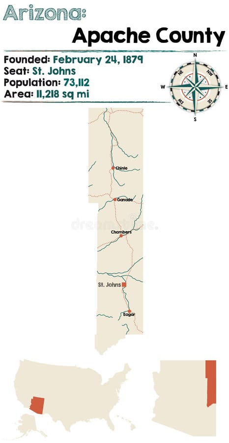 Arizona: Apache county stock vector. Illustration of vintage - 95562775