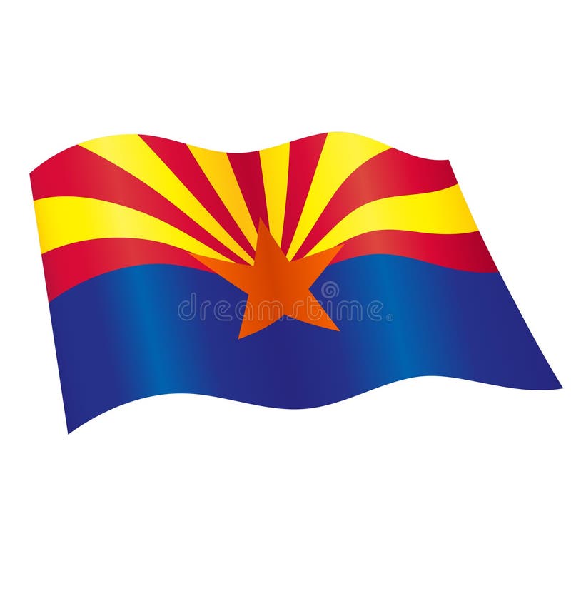 Arizona Az State Flag Flying Stock Vector - Illustration of yuma ...