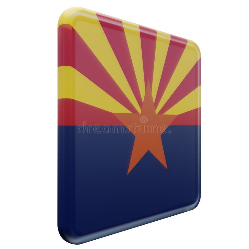 Arizona 3D flag stock illustration. Illustration of icon - 254989696