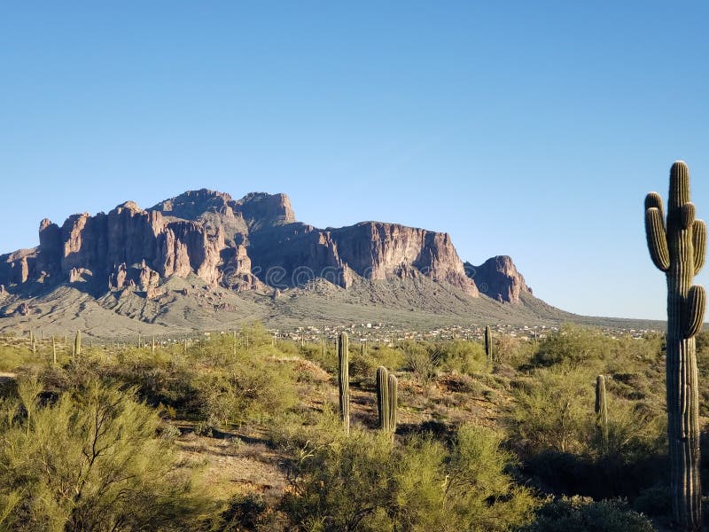 Arizona Desert Life Superstition Mountains Stock Photo - Image of ...