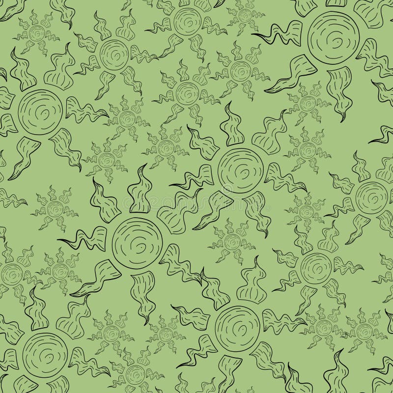 Arizona Desert Sun Hand Drawn Seamless Pattern Stock Vector ...