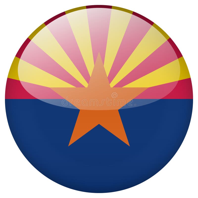 Arizona flag button stock vector. Illustration of united - 302073331
