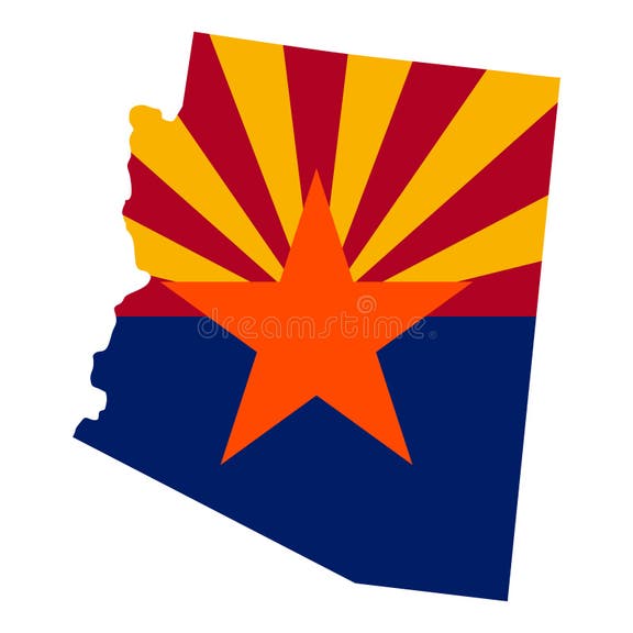 Arizona flag map shape stock vector. Illustration of cartoon - 257828741