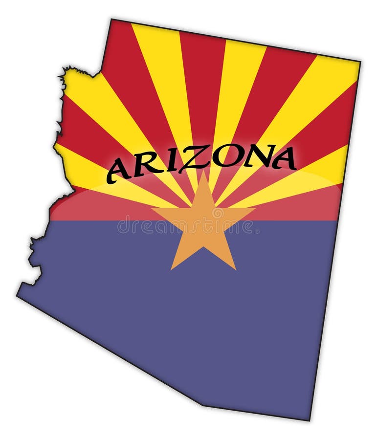 Arizona Flag in Map stock illustration. Illustration of territory - 89083193