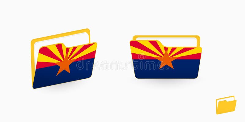 Arizona Flag on Two Type of Folder Icon Stock Illustration ...